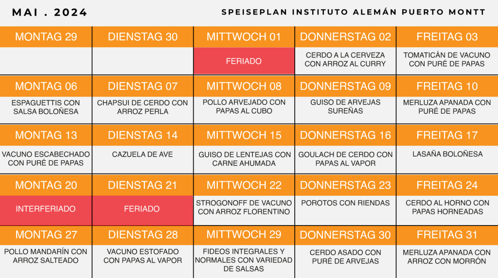 Menú Casino - Instituto Alemán Puerto Montt
